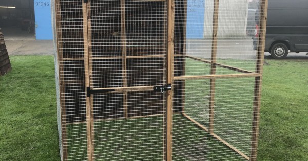 Bird Aviary with 2 Fully Boarded Panels - 6ft x 6ft 19G Chicken Run ...