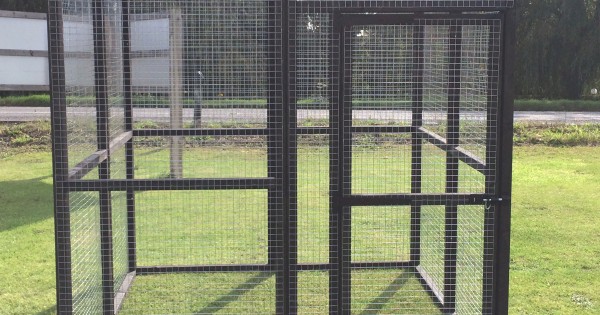 Black Animal Enclosure Clear Waterproof Roof Dog, Cat, Rabbit, Chicken ...