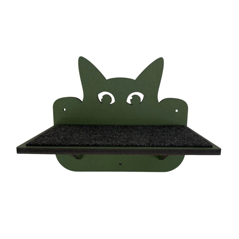 Hand Painted and Natural Cat Double shelf