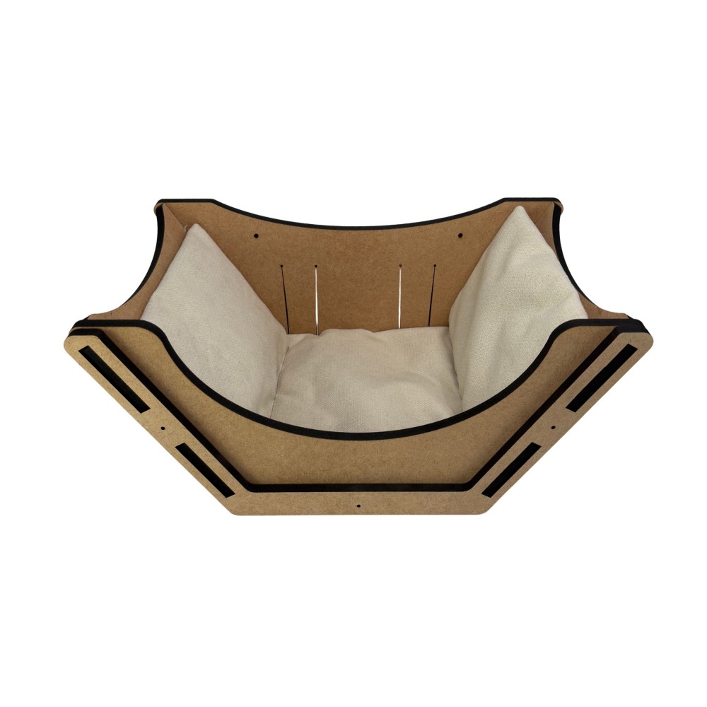 Hand Painted and Natural Cat Sleeping Box