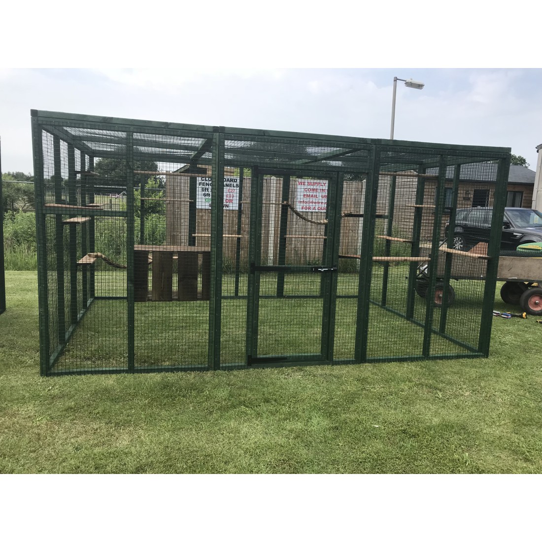 PVC Cat Play Pen 8ft x12ft - 8x12greencat