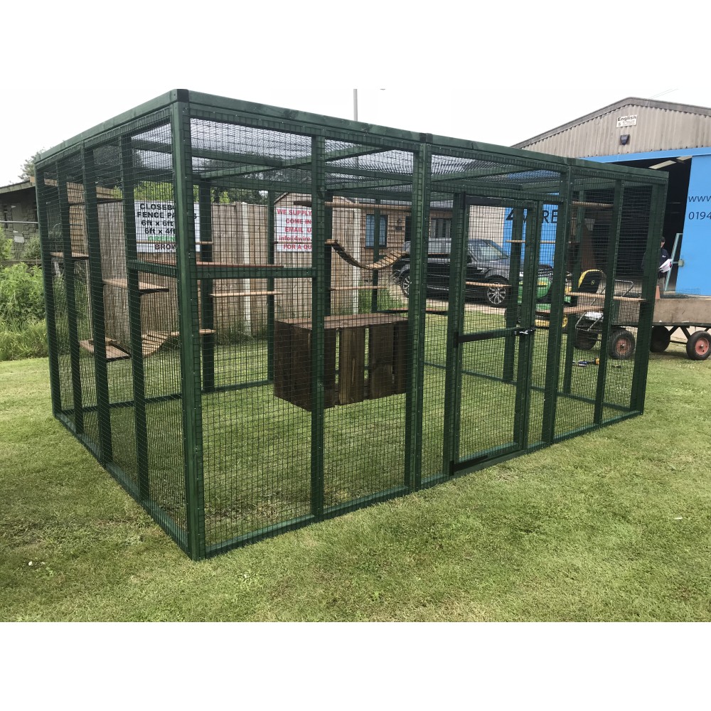 PVC Cat Play Pen 8ft x12ft - 8x12greencat